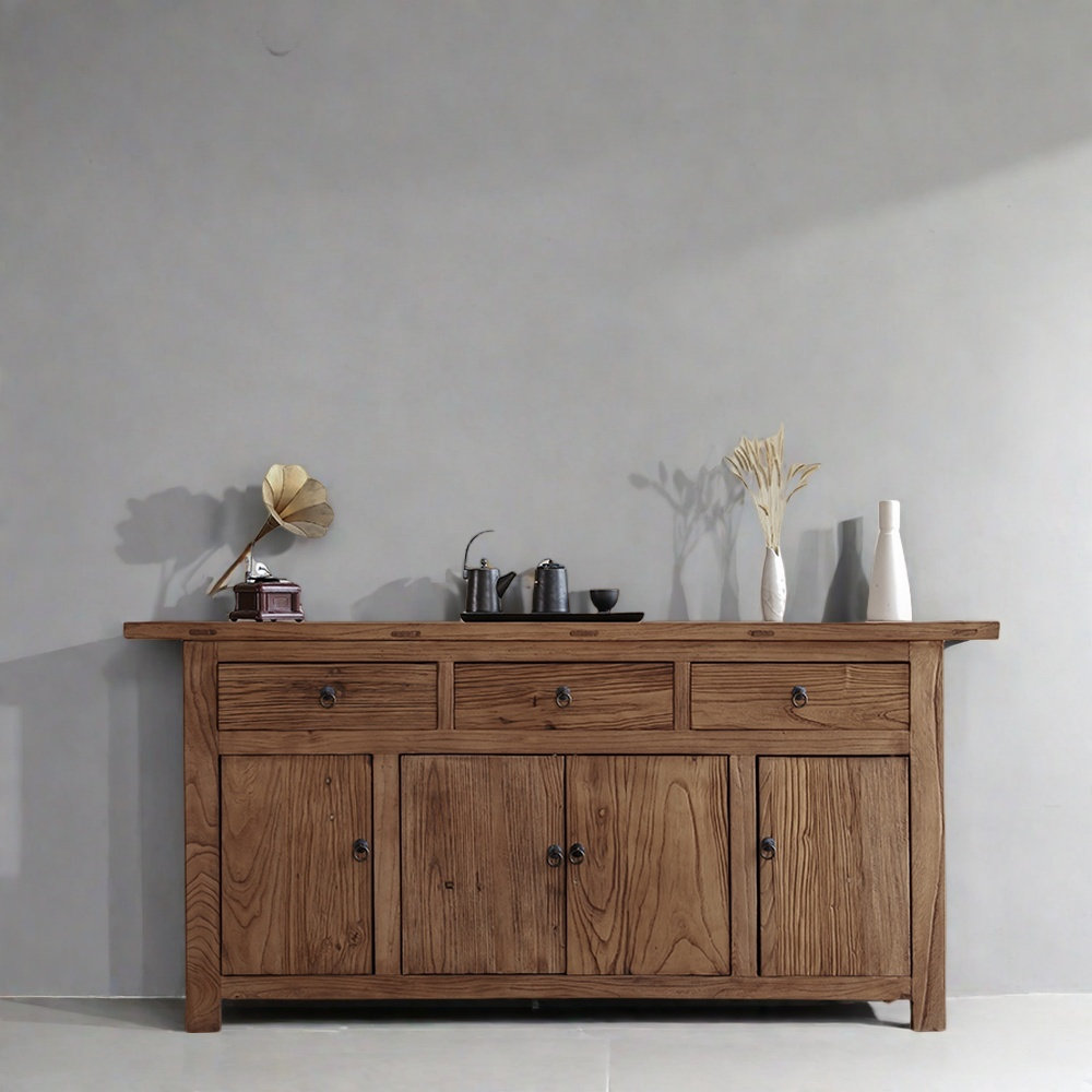 Wu's StylishVault Solid Old Elm Wood Console Cabinet | Wayfair