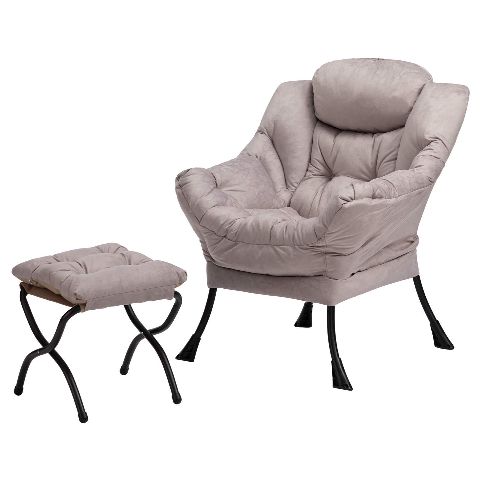 Winston Porter Hilge 31.5" W Lazy Chair with Ottoman, Modern Lounge ...