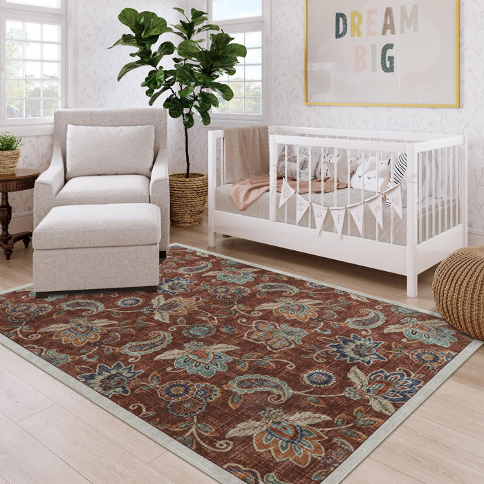 Charlton Home® Fedirko Machine Washable Butterfly Insect Area Rug - A ...