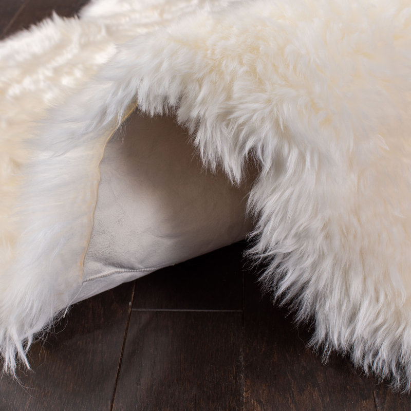 AllModern Mera Handmade Sheepskin Sheep White Rug & Reviews | Wayfair