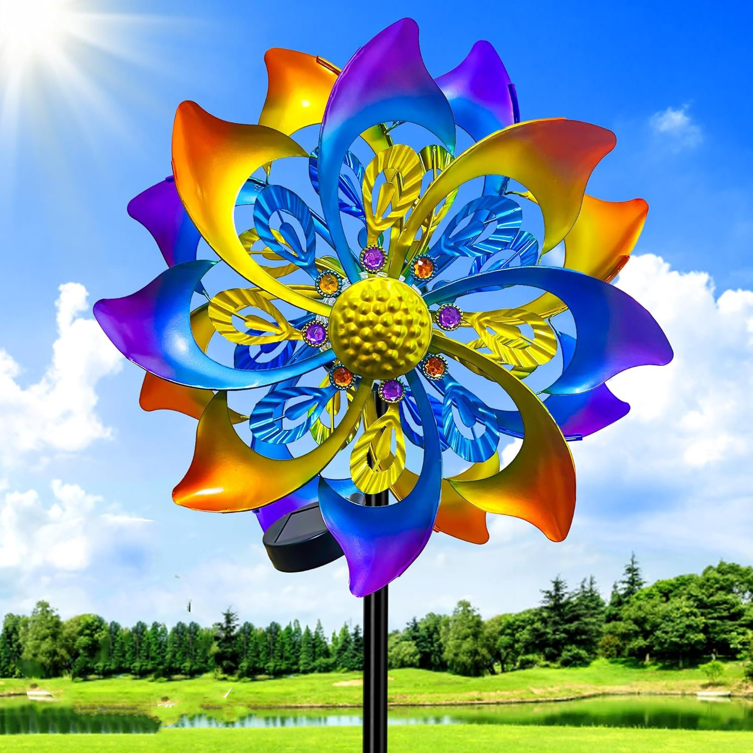 Arlmont & Co. Double-Sided Rotating Colourful Kinetic Wind Spinners for ...