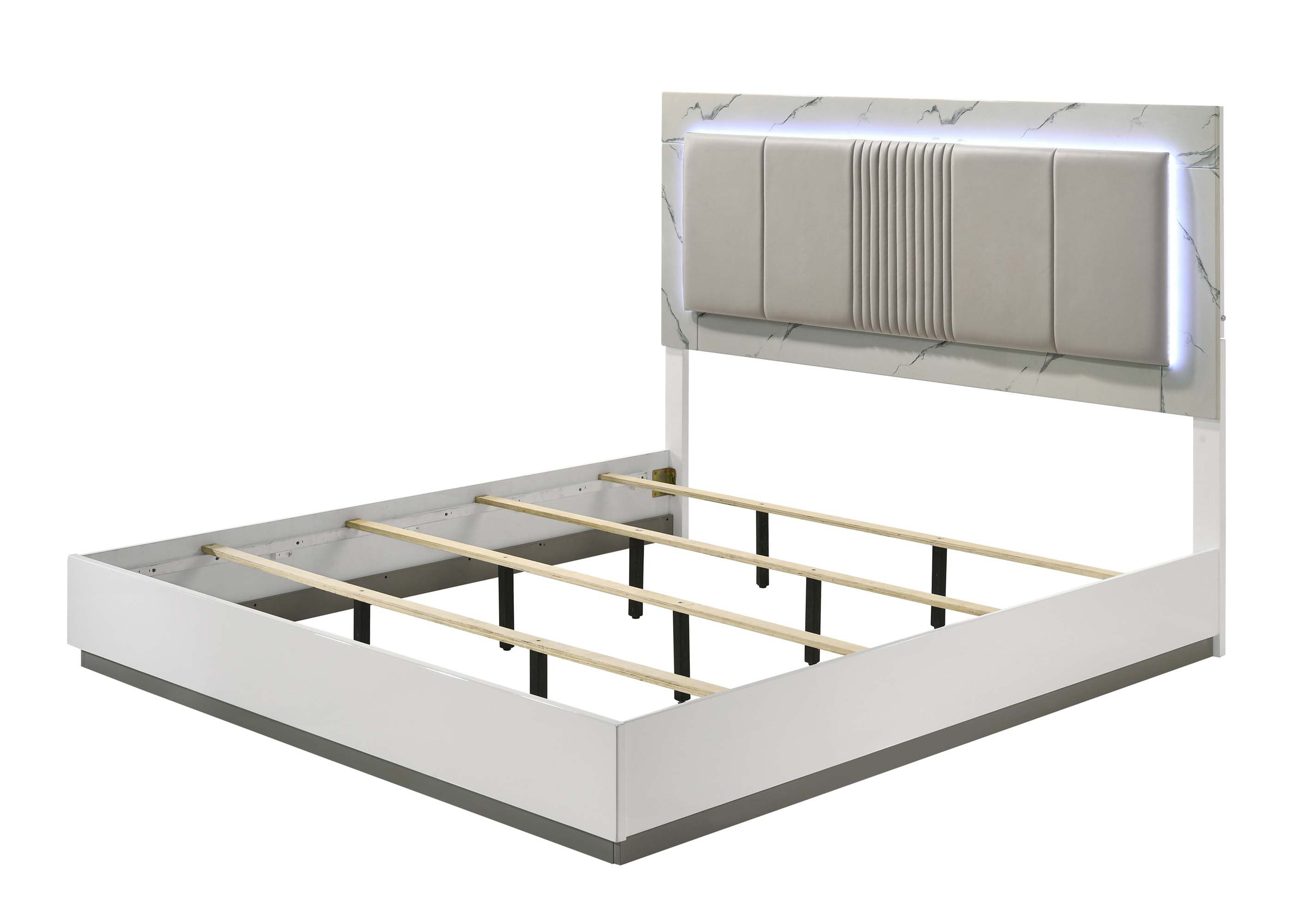 Brayden Studio® Mist Bed – Two-Tone High-Gloss Marble & Lacquer With ...