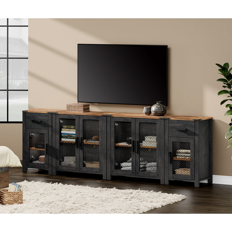 17 Stories Farmhouse TV Stand Set For 100" TV,Drawers Storage Cabinet ...