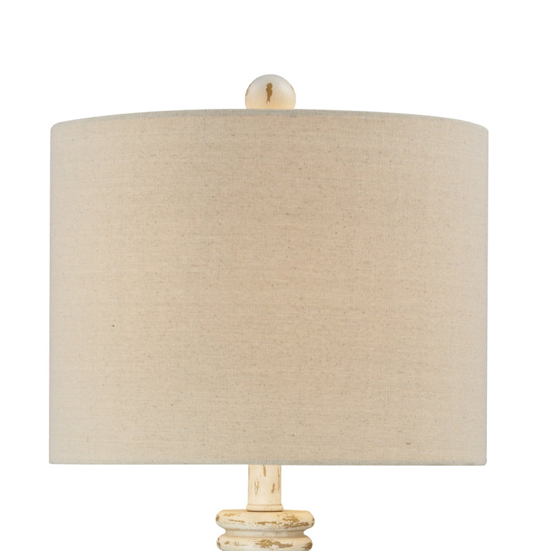 One Allium Way® Attwood 31.5" Distressed Cream Table Lamp | Wayfair