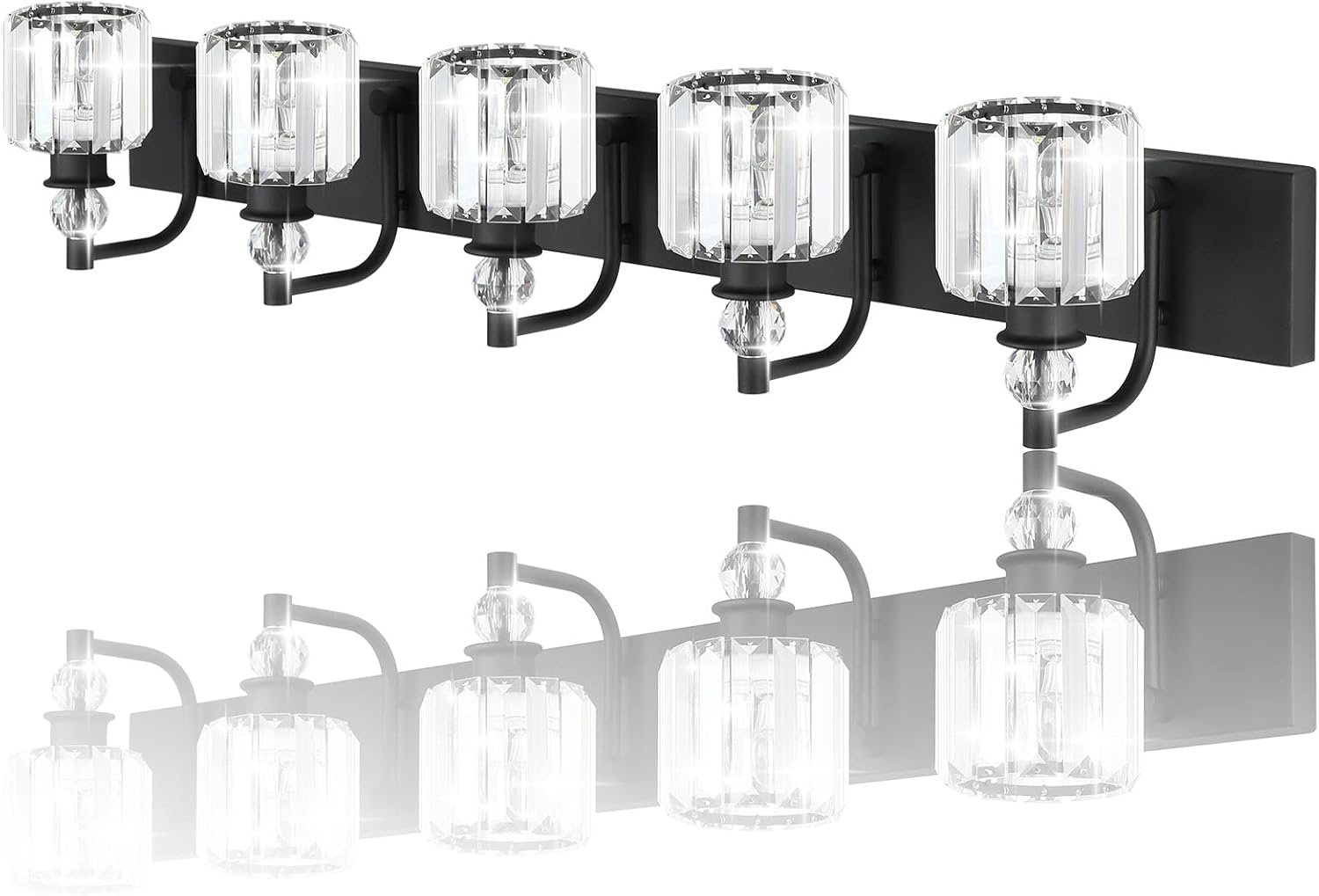 Everly Quinn Modern Vanity Light Fixture With K9 Crystal Bathroom Wall ...