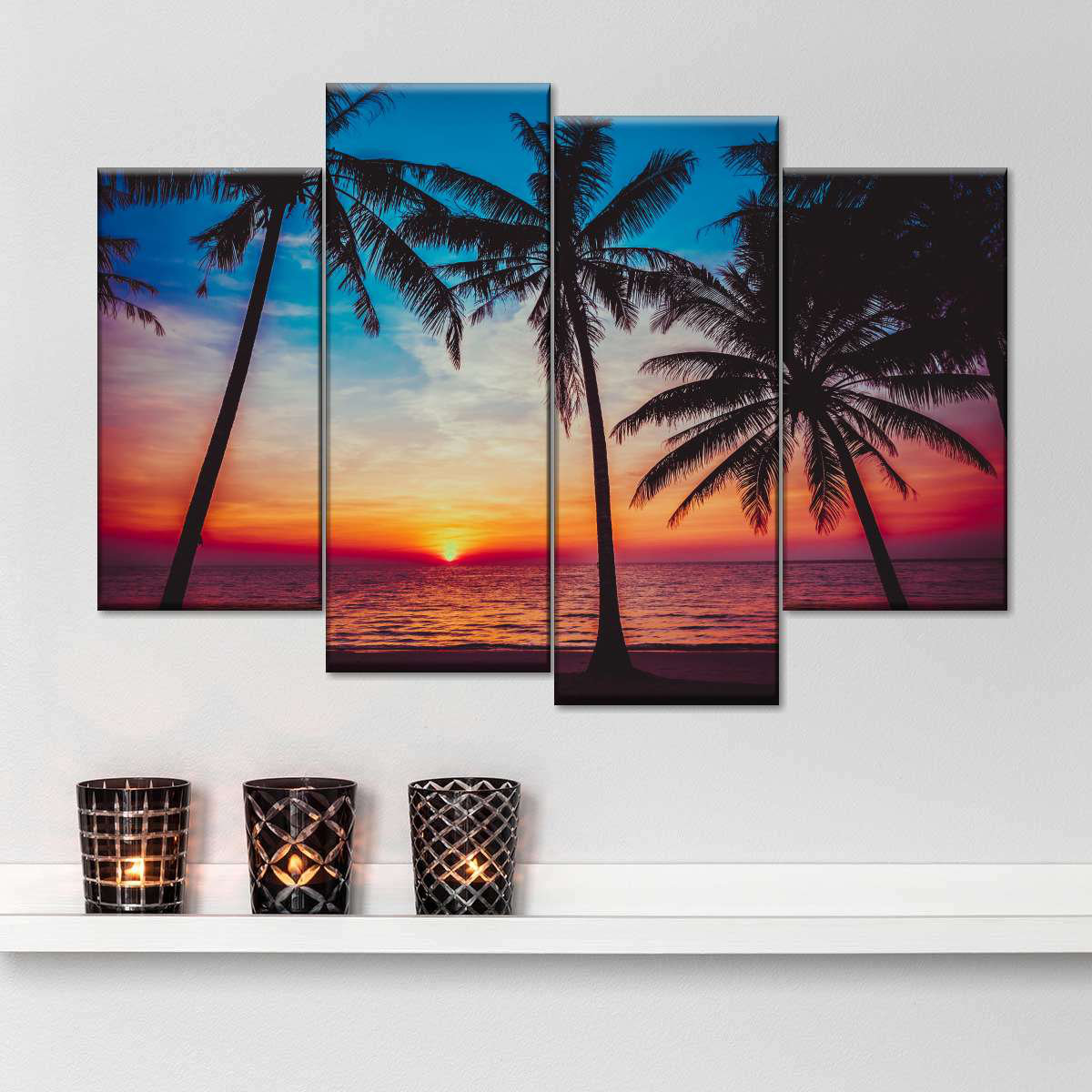 Highland Dunes Perfect Beach Sunset - 4 Piece Wrapped Canvas Print ...