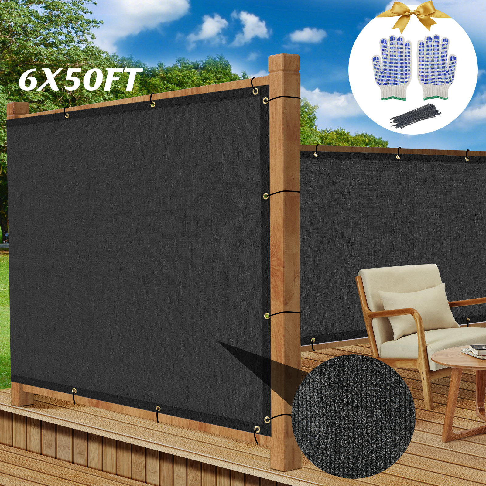 ARC Black Black Polyethylene Fencing | Wayfair