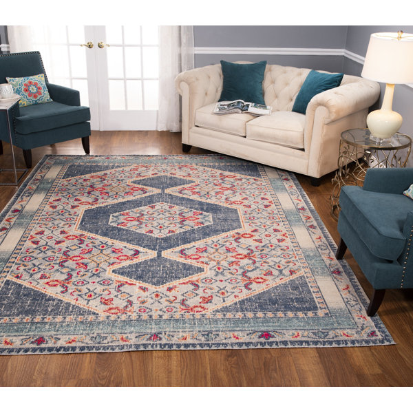 World Menagerie Shantae Oriental Gray/Green Area Rug | Wayfair