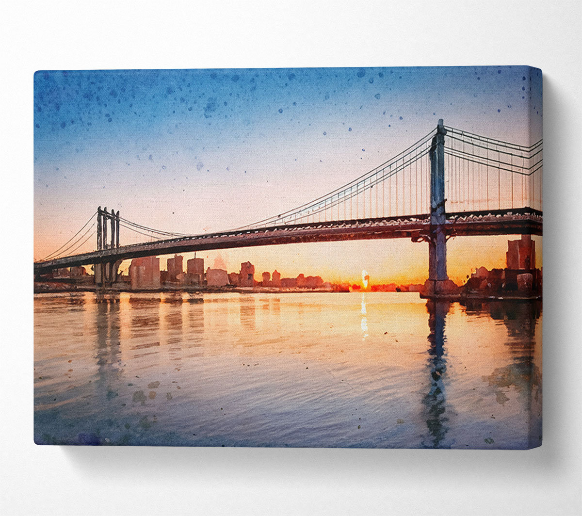 Latitude Run Sunset Bridges Canvas Watercolour | Wayfair.co.uk