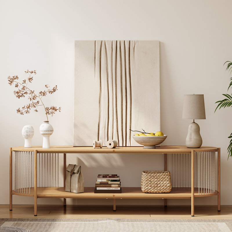 Breakwater Bay Boho Rope Braided 58‘’ Tv Stand & Reviews | Wayfair