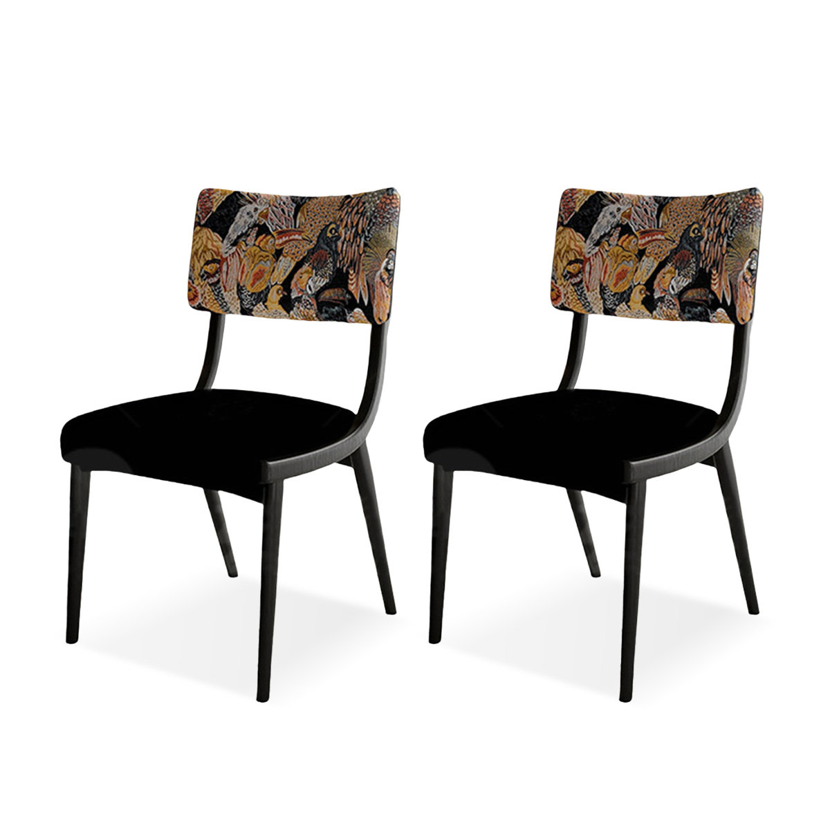 Decordreamss 19.29" Black Solid back side Chair(Set of 2) | Wayfair