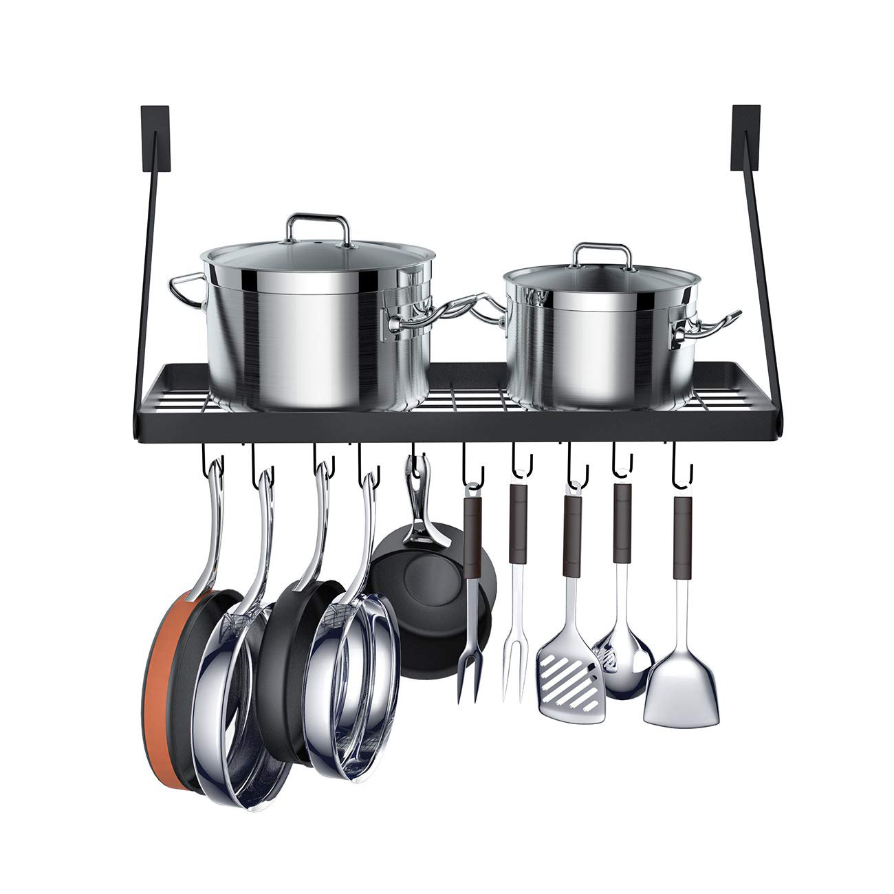 Latitude Run® Pot Rack Square Grid Wall Mounted Kitchen Pot And Pan ...