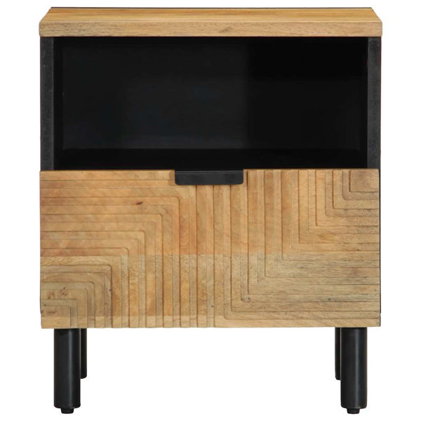 Union Rustic Bedside Cabinet Brown 40X33x46 Cm Solid Wood Mango ...