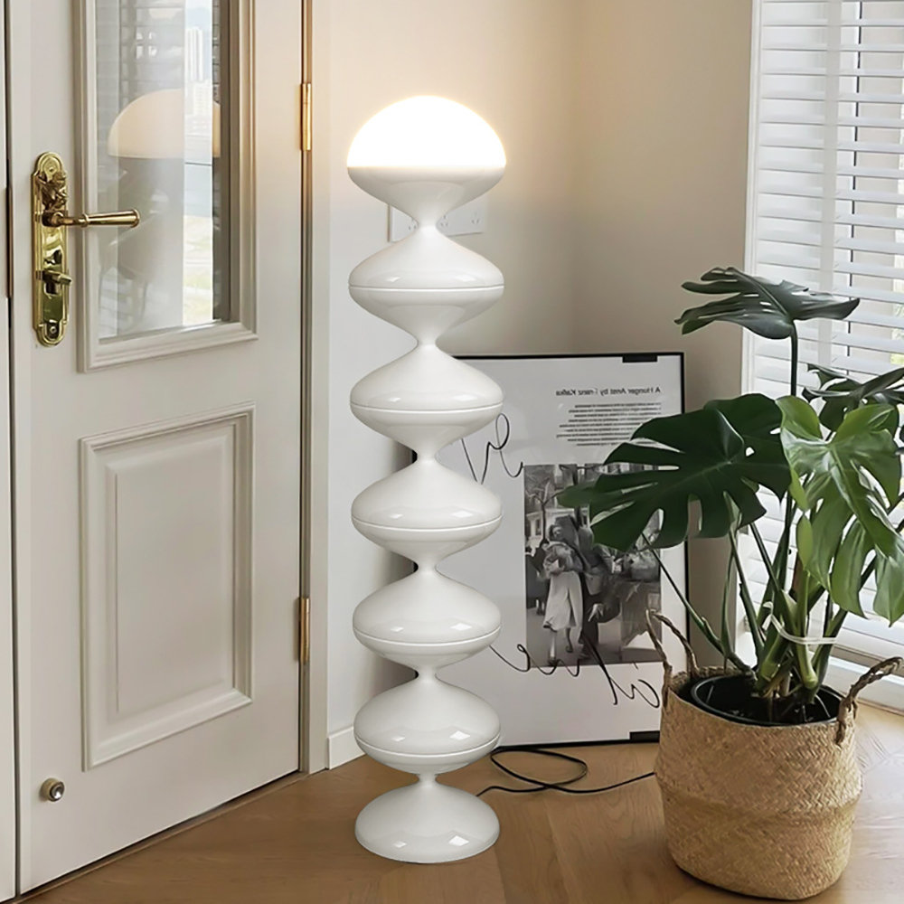 Orren Ellis 47" Unique Floor Lamp With Acrylic Bowl Shade | Wayfair