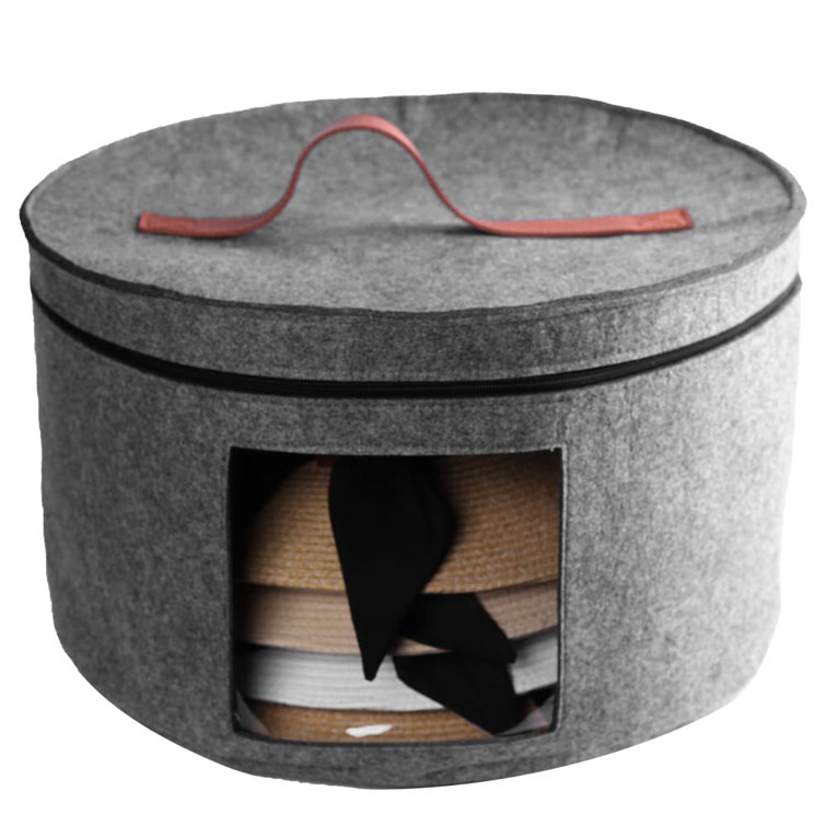 Latitude Run® Hat Storage Box,Stackable Round Brim Hats Organizer Bag ...