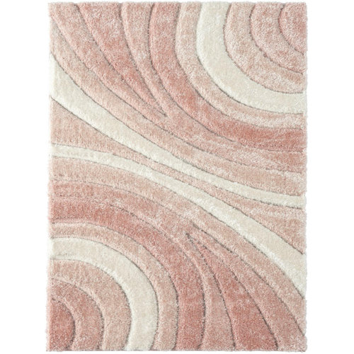 Orren Ellis Koo Performance Pink/Ivory Rug & Reviews | Wayfair