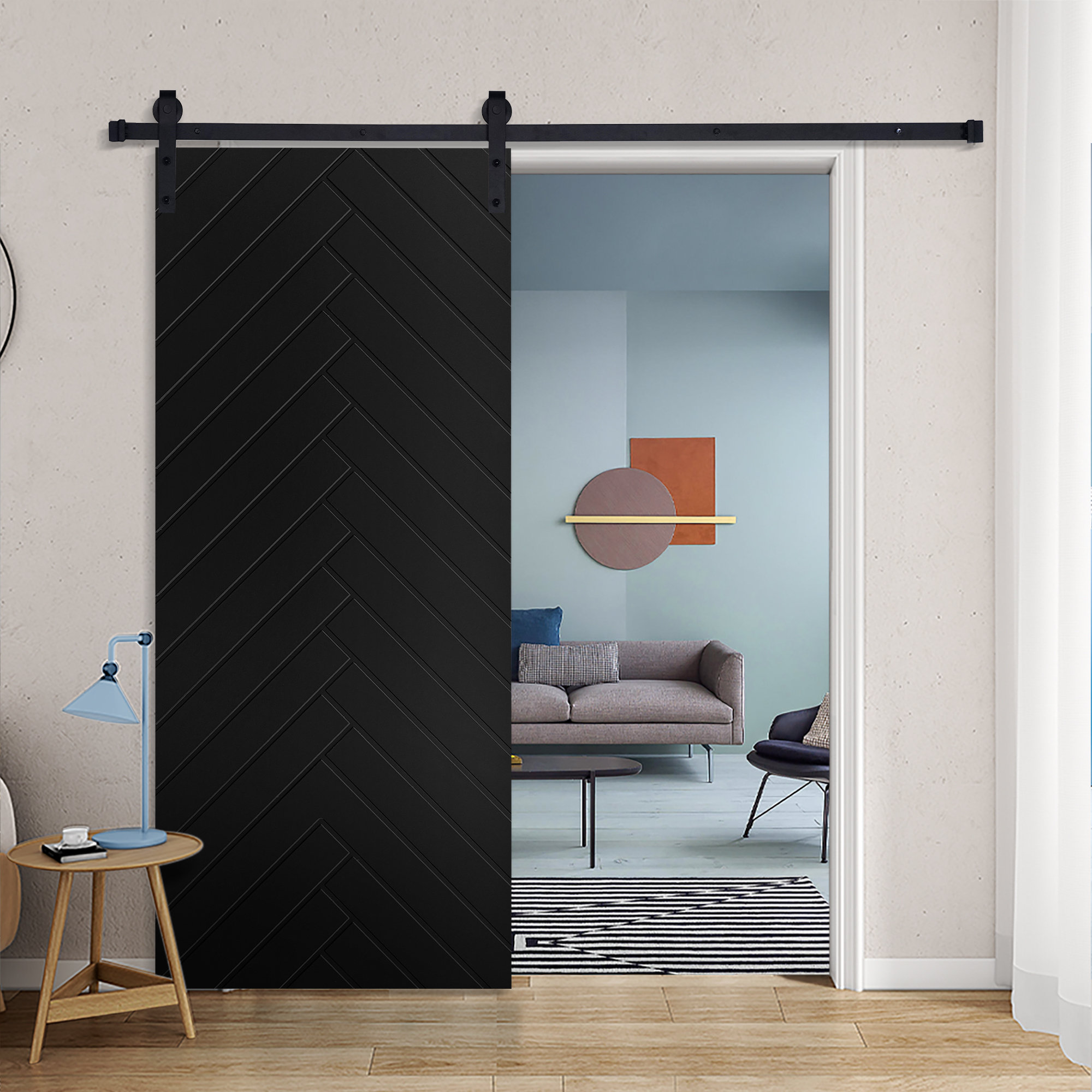 Daowoo Solid Wood Barn Doors with Installation Hardware Kit Barn Door ...