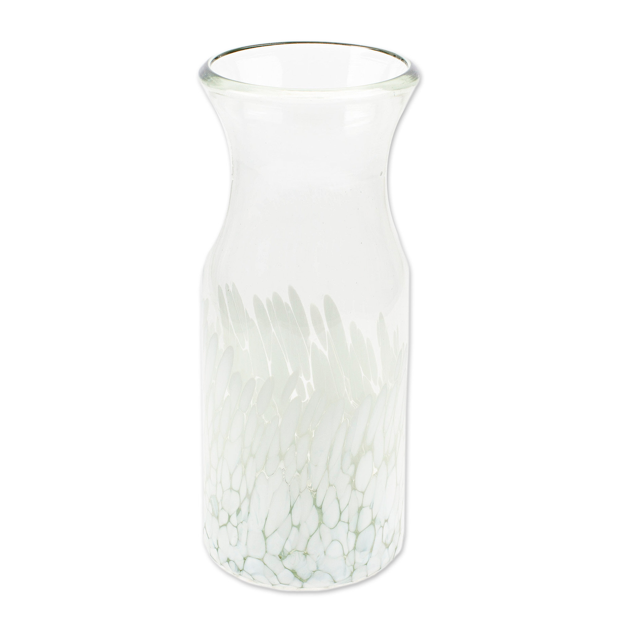Mercer41 Handmade White Strokes Handblown Recycled Glass Carafe | Wayfair