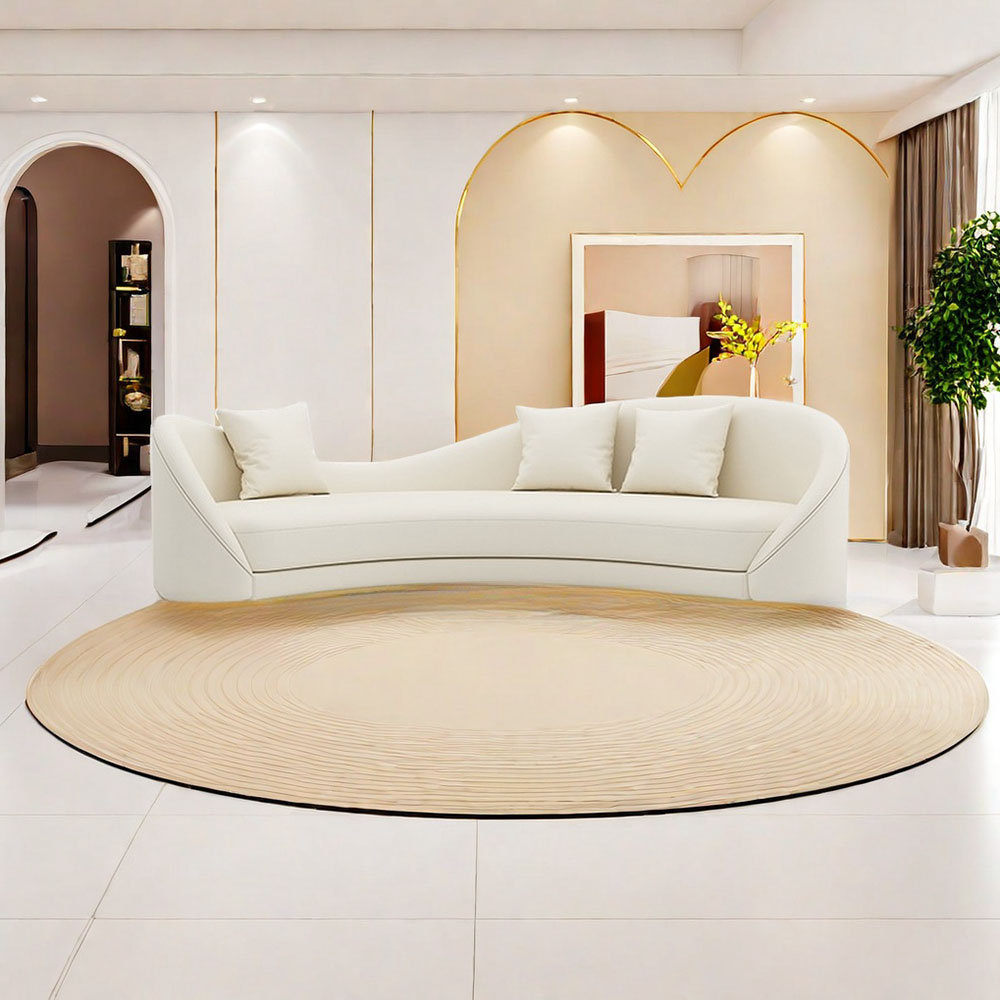 Lifton Cream Wind Light Luxury Beauty Salon Curved Sofa Upholstered ...