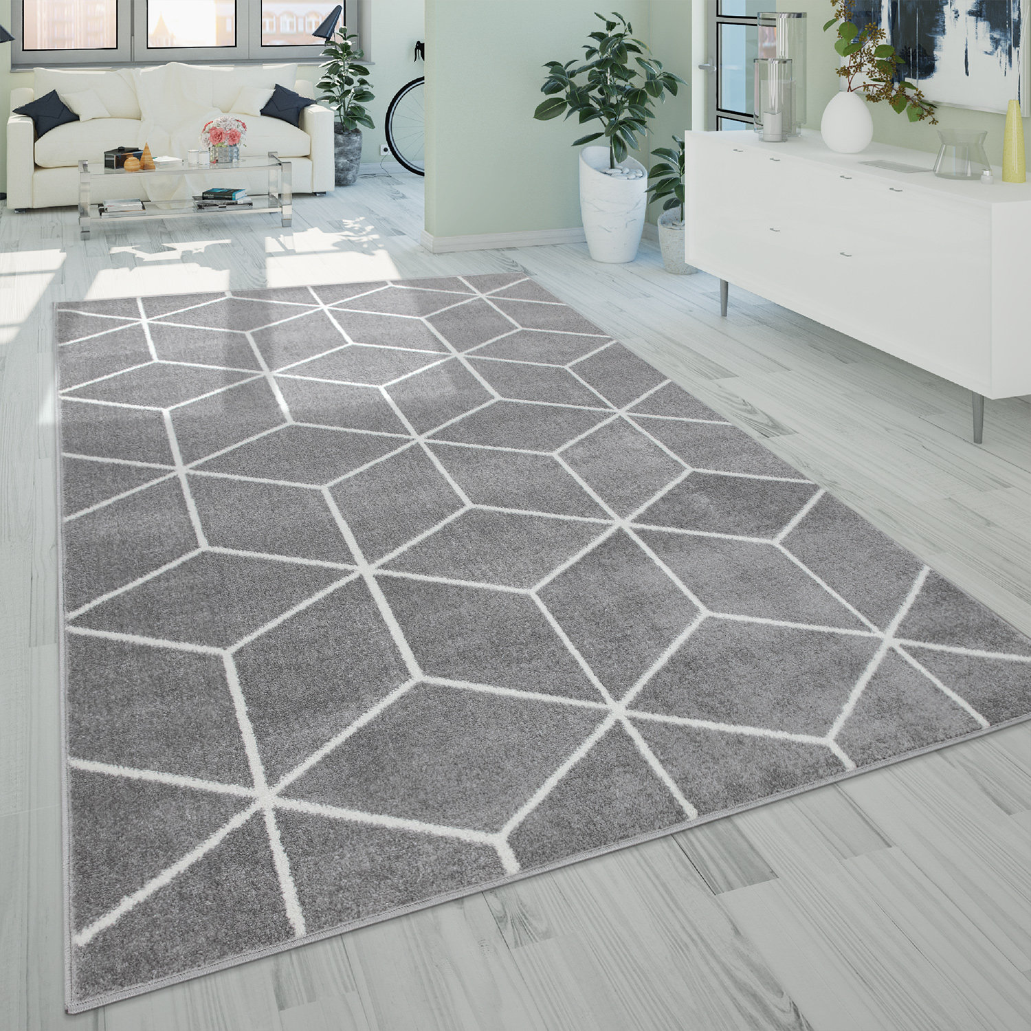 Zipcode Design™ Askins Geometric Gray Area Rug "& Reviews" | Wayfair