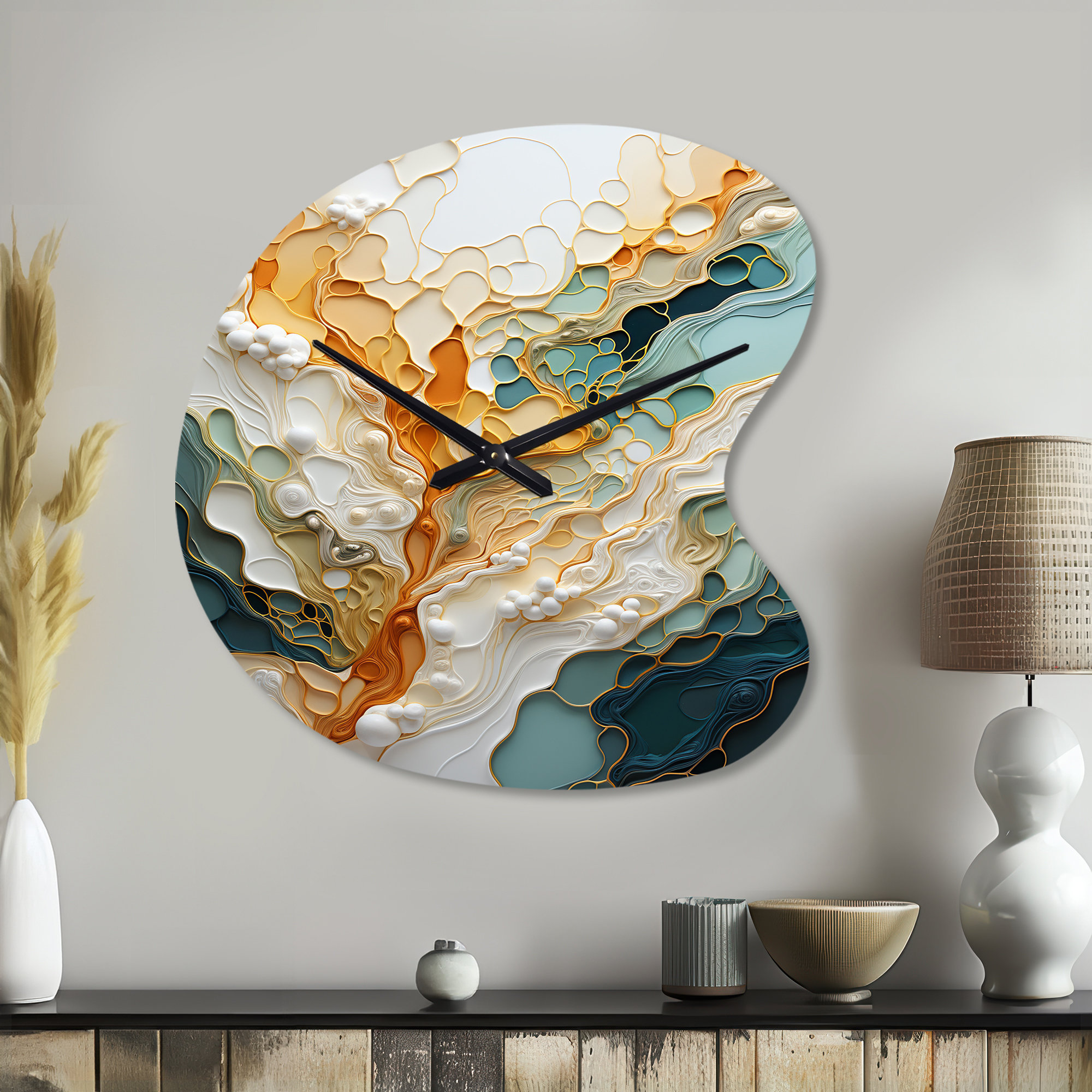 Design Art Orange White Line Art Organic Abstraction - Line Art ...