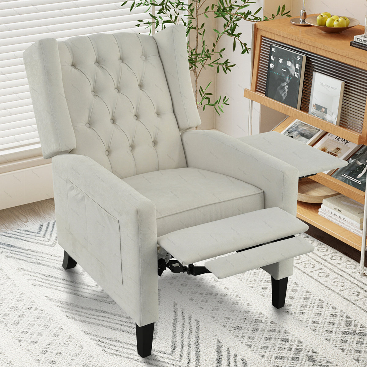 Lark Manor™ Manual Adjustable WingBack Recliner Chair. with Foldable ...