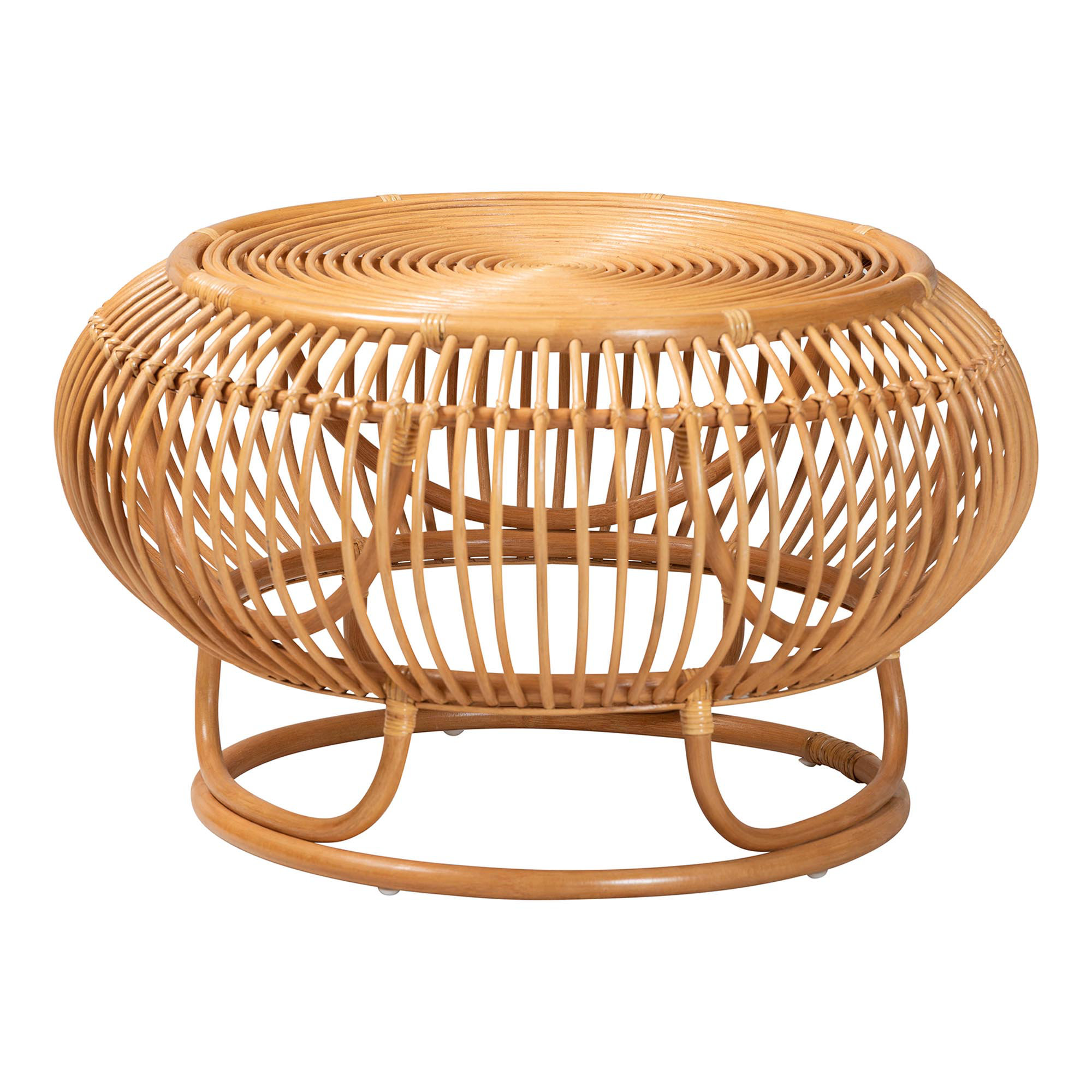 Dakota Fields Bali & Pari Adeola Round Lantern-Shaped Rattan Coffee ...