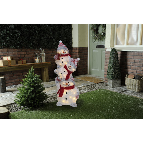 The Seasonal Aisle Snowy Snowman Family Lighted Display | Wayfair.co.uk