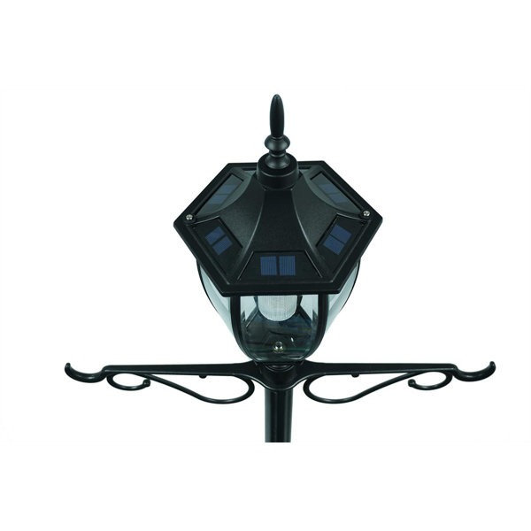 Fleur De Lis Living Sleaford Black 1-Light 84" LED Lamp Post (Full ...