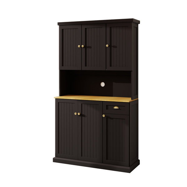 gefayluo Kitchen Pantry Storage Cabinet with Microwave Oven Countertop ...