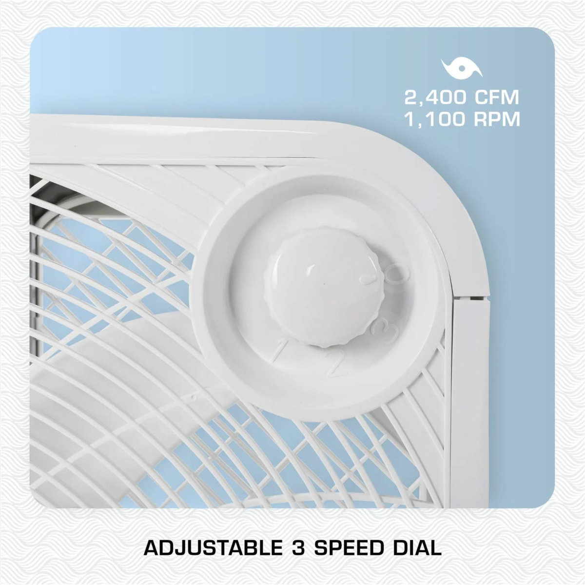 Hurricane 20 Inch Classic Series Floor Box Fan with 3 Speed Settings ...