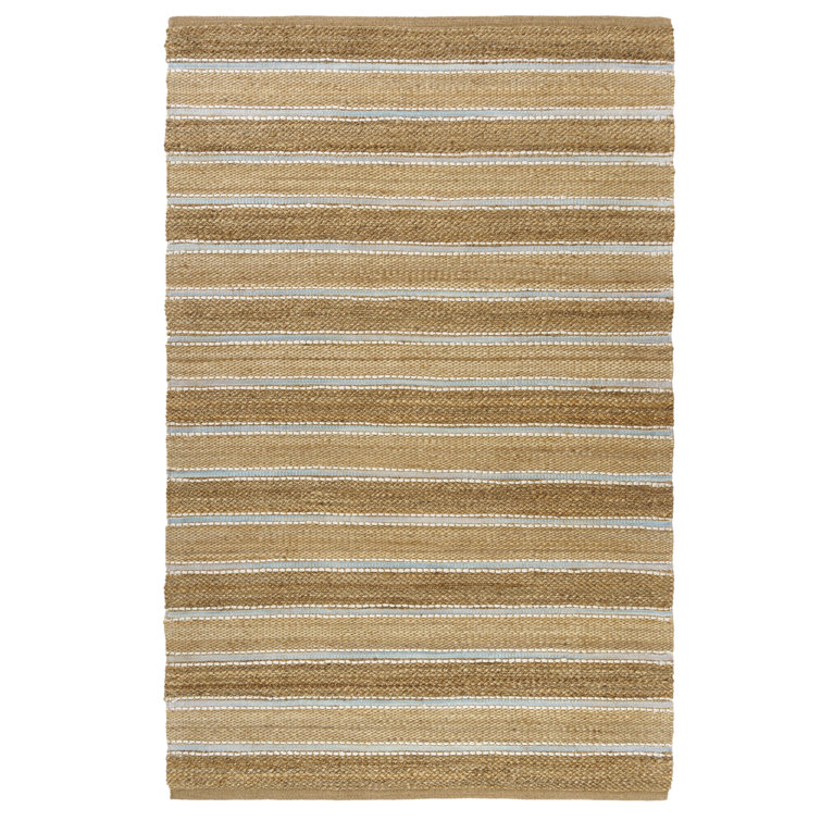 Highland Dunes Coastal Striped Jute Blend Hand-Woven Indoor Area Rug ...