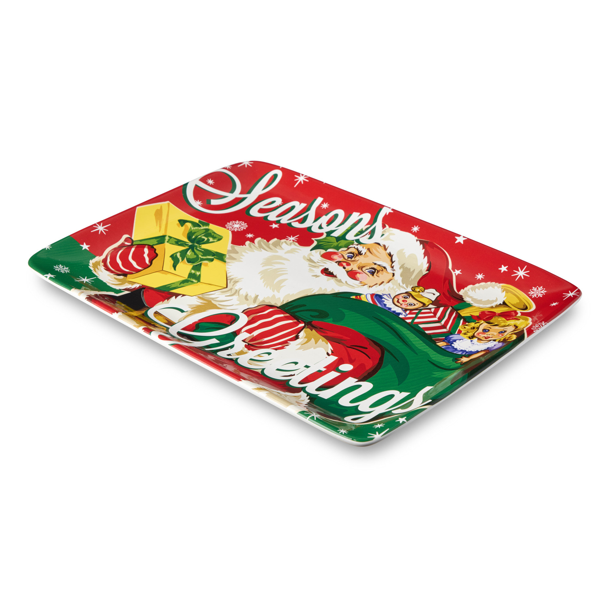 Certified International Santa’s Retro Christmas Rectangular Platter ...