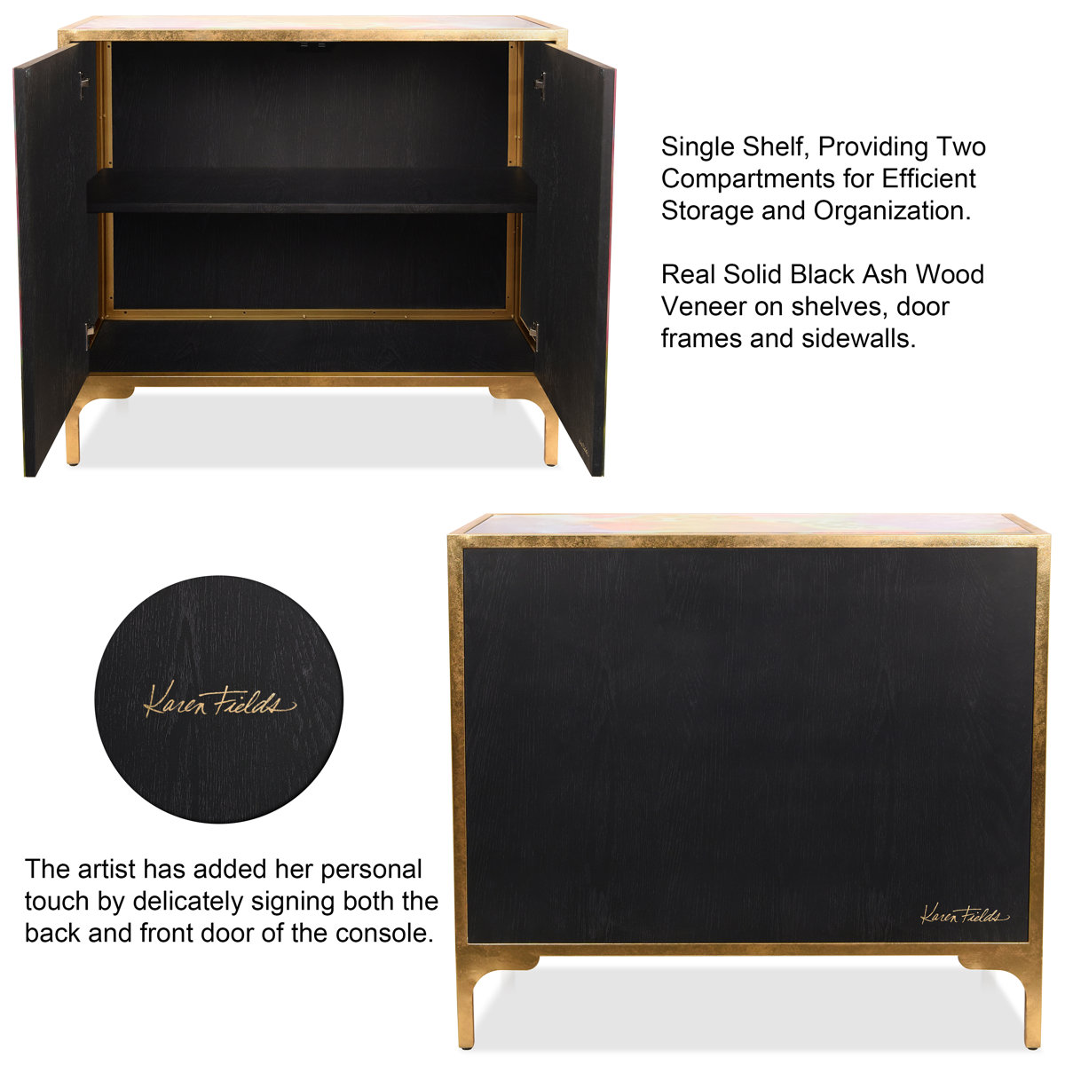 Rosdorf Park Demartino "Secret Garden Floral II" Console on Beveled ...