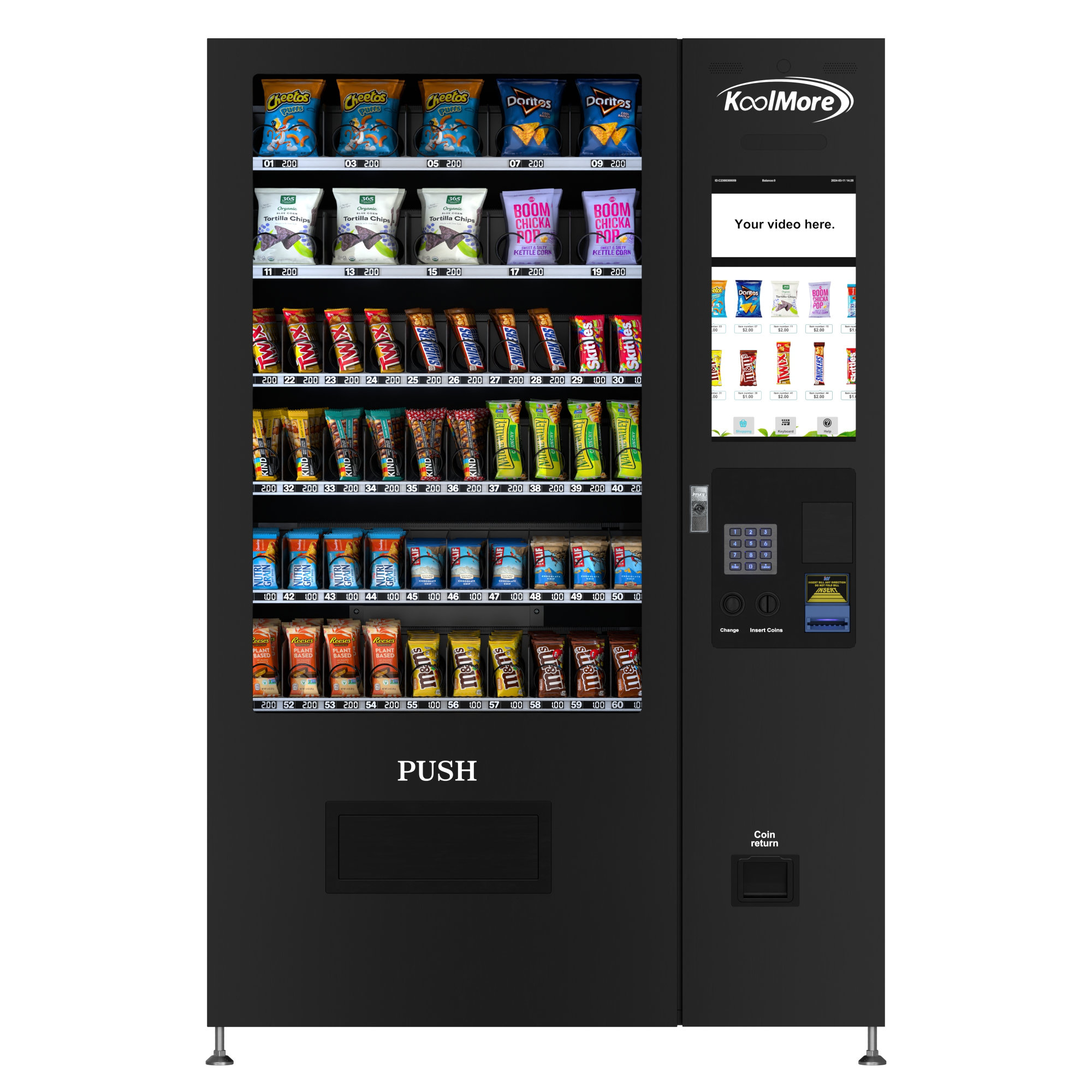 KoolMore Non-Refrigerated Snack Vending Machine 60 Slots and 22 Inch ...