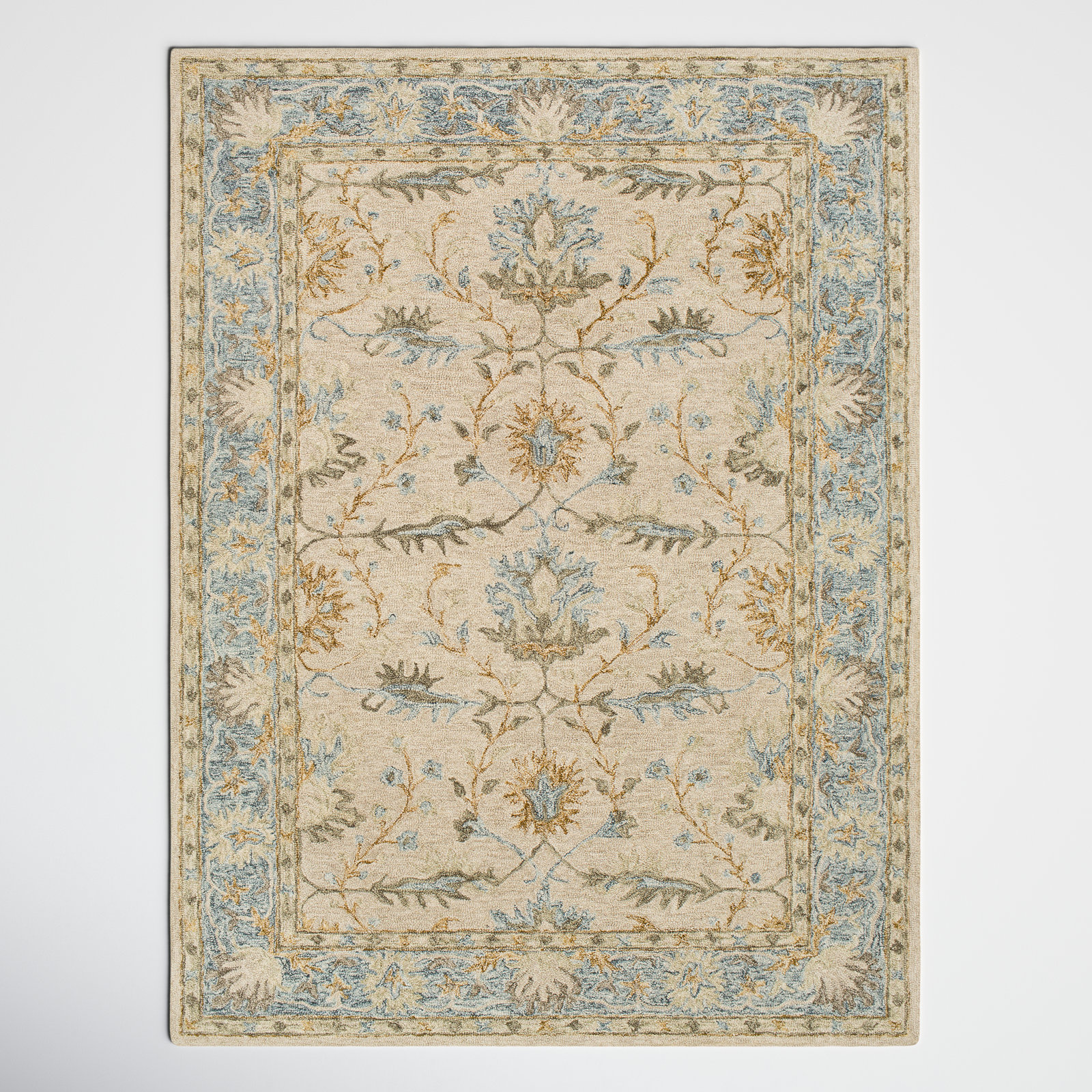 Birch Lane™ Sienna Handmade Tufted Wool Beige/Gray Rug & Reviews | Wayfair