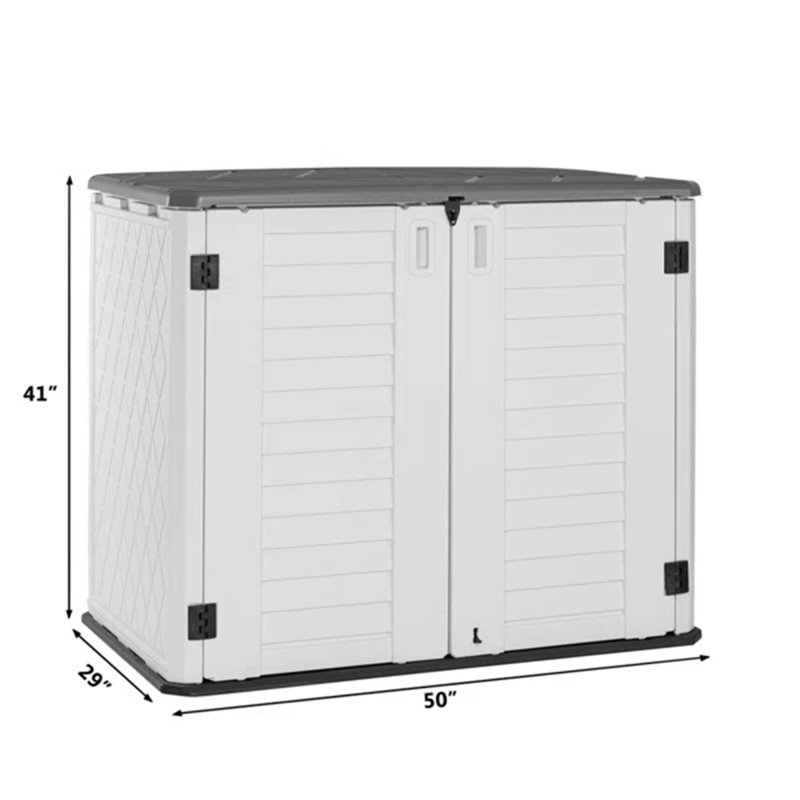 KINYING 4 ft. 2 in. W x 2 ft. 4 in. D Resin Garage Shed | Wayfair