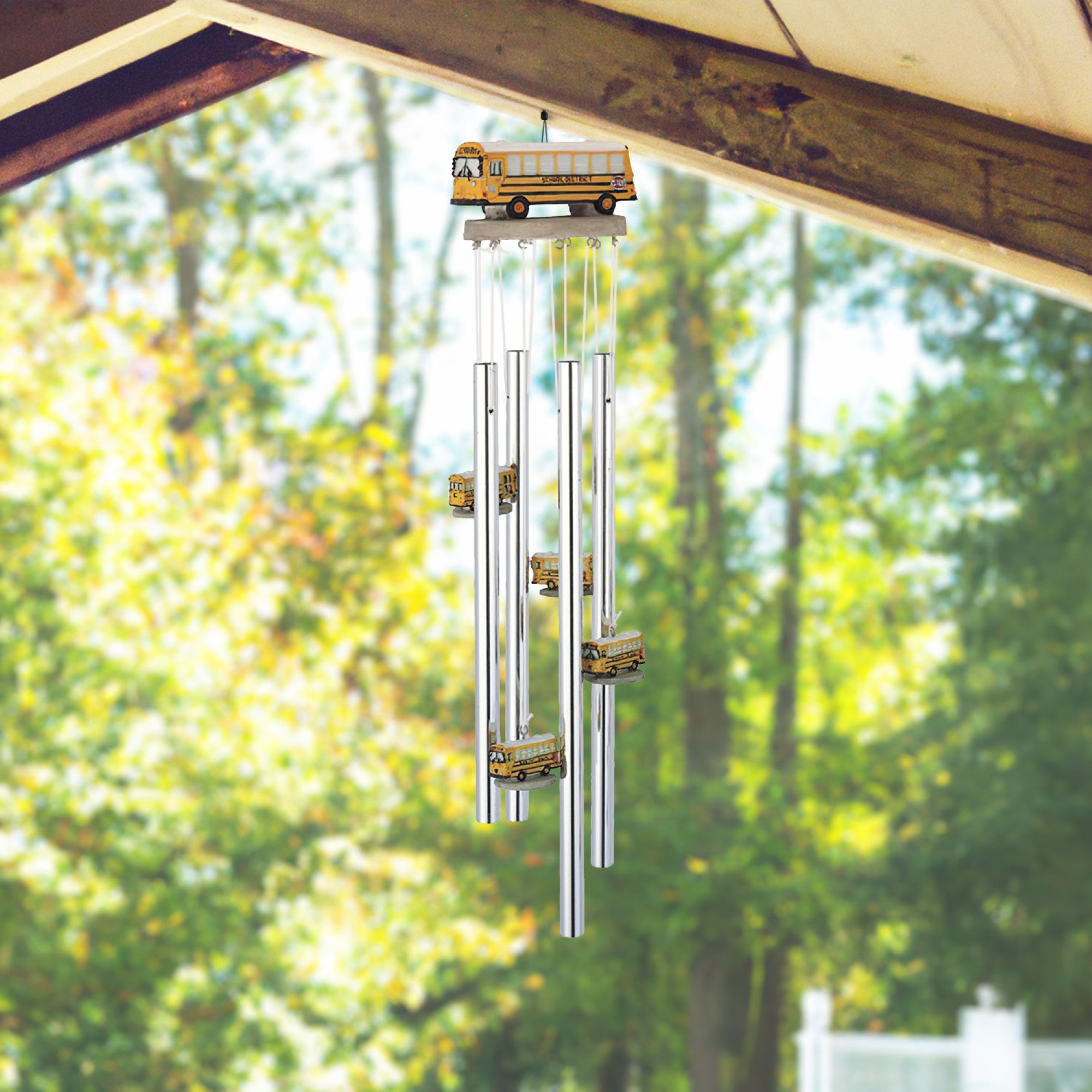 Arlmont & Co. Rheanna School Bus Round Top Wind Chime - Wayfair Canada