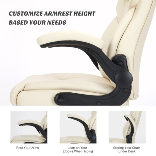 Inbox Zero Iz Ergonomic Faux Leather Executive Chair with Headrest ...