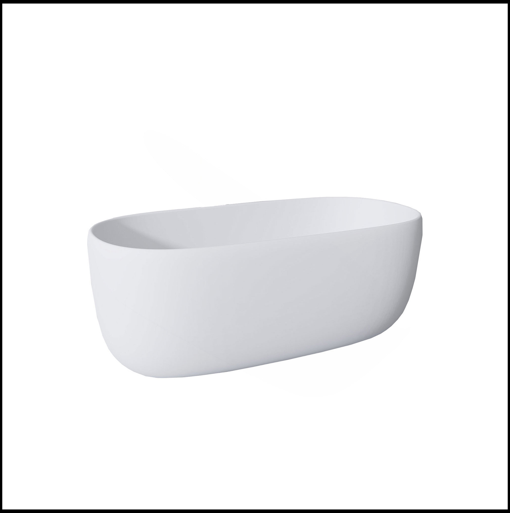 KUNMINGZHUHE 51'' Freestanding Bathtub Soaking Bathtub Solid Surface ...
