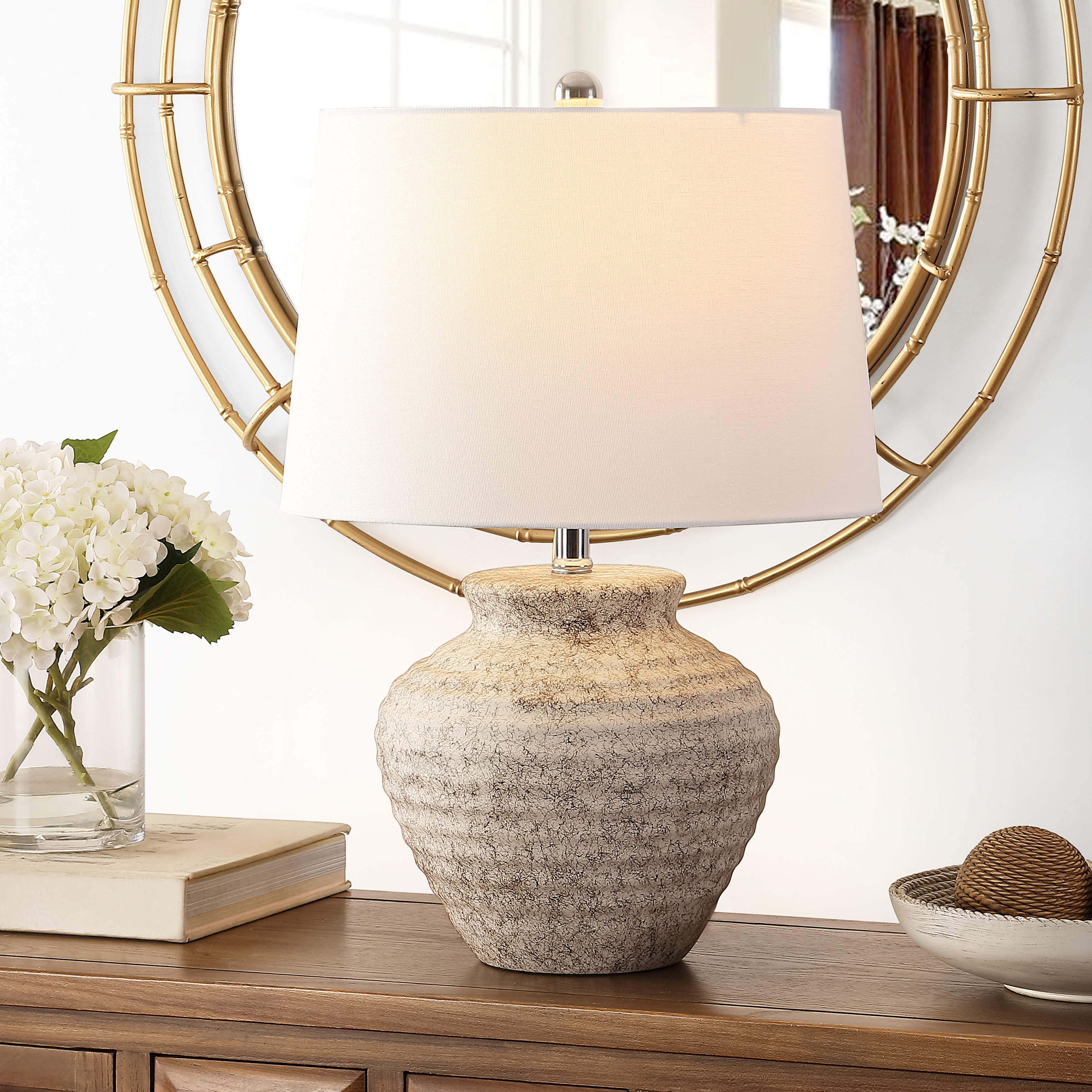 August Grove Adstock 22.5" Light Gray Table Lamp & Reviews | Wayfair
