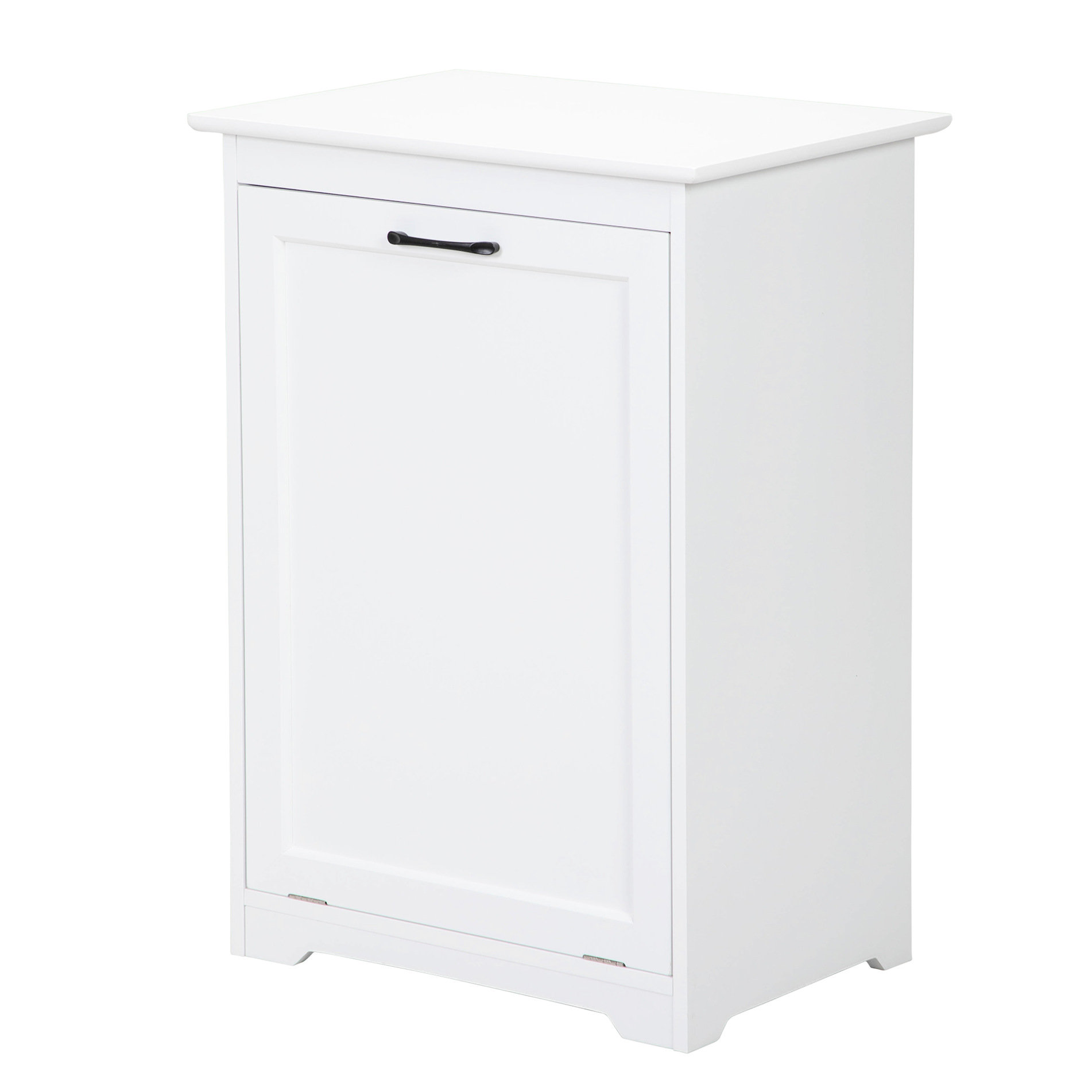 Ebern Designs White Trash Can Cabinet With 3 Adjustable Tilted Angles ...