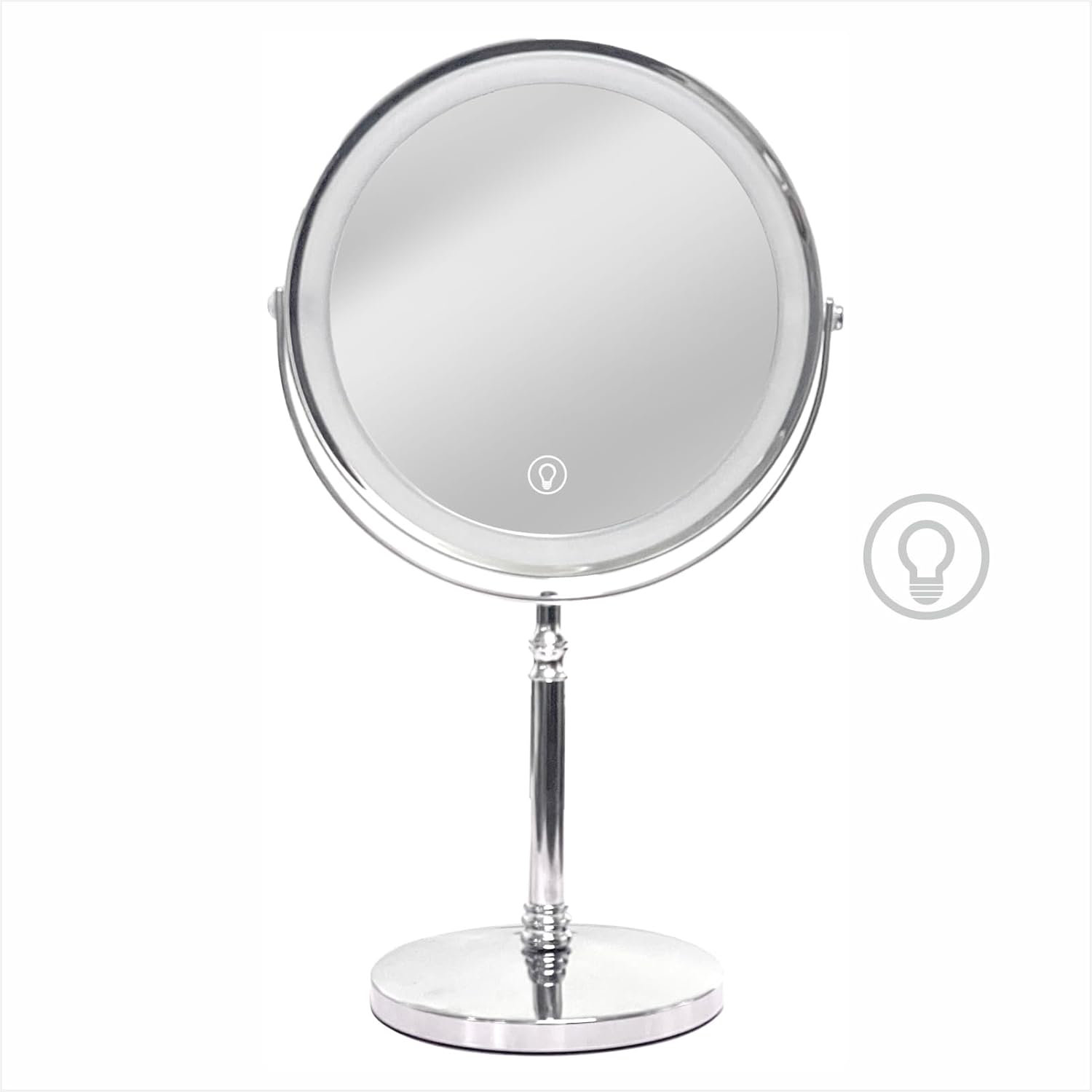 Metro Lane Makeup Mirror With Lights 8 Inch 1X/10X Rechargeable Double ...