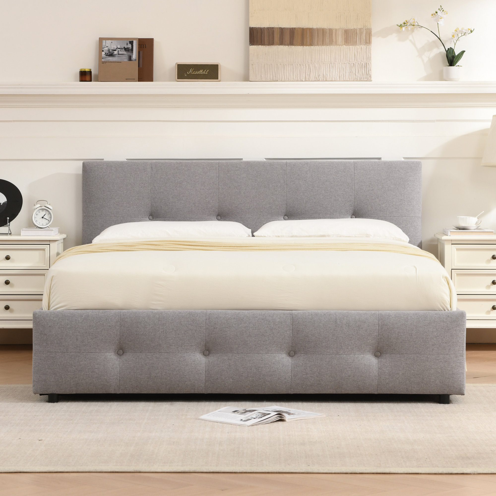 Latitude Run® Upholstered Platform bed ,Bed Frame with a Hydraulic ...