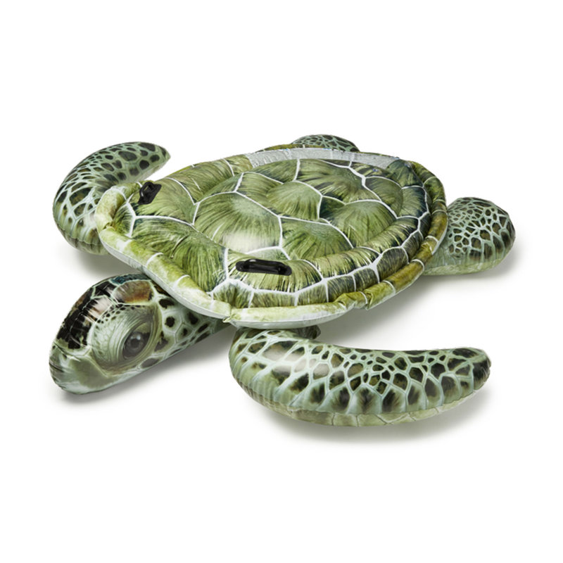 Intex Realistic Sea Turtle Inflatable Ride On Pool Float with Handles ...