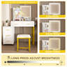 Latitude Run® White Makeup Vanity Table With 3 Color Led Lighting, 5 ...