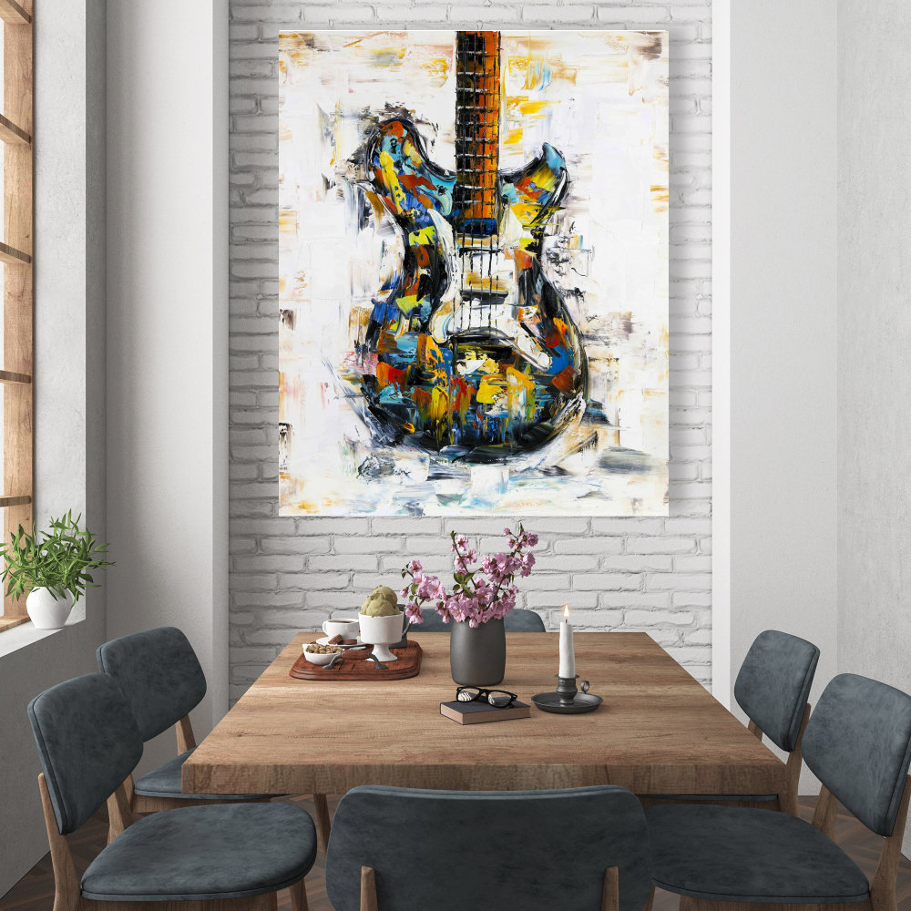 Begin Edition International Inc. Abstract Colourful Guitar - Grey Man ...