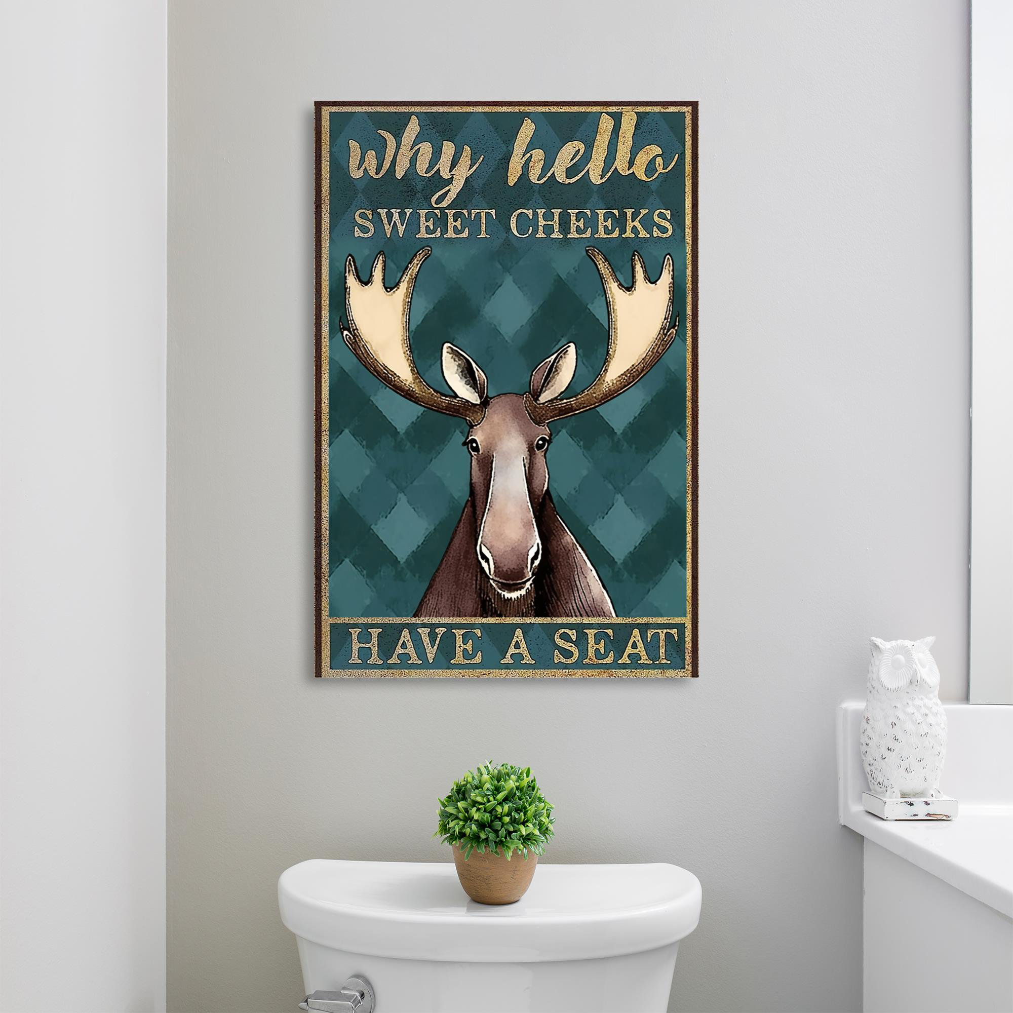 The Holiday Aisle® Moose Have a Seat - Wrapped Canvas Graphic Art | Wayfair