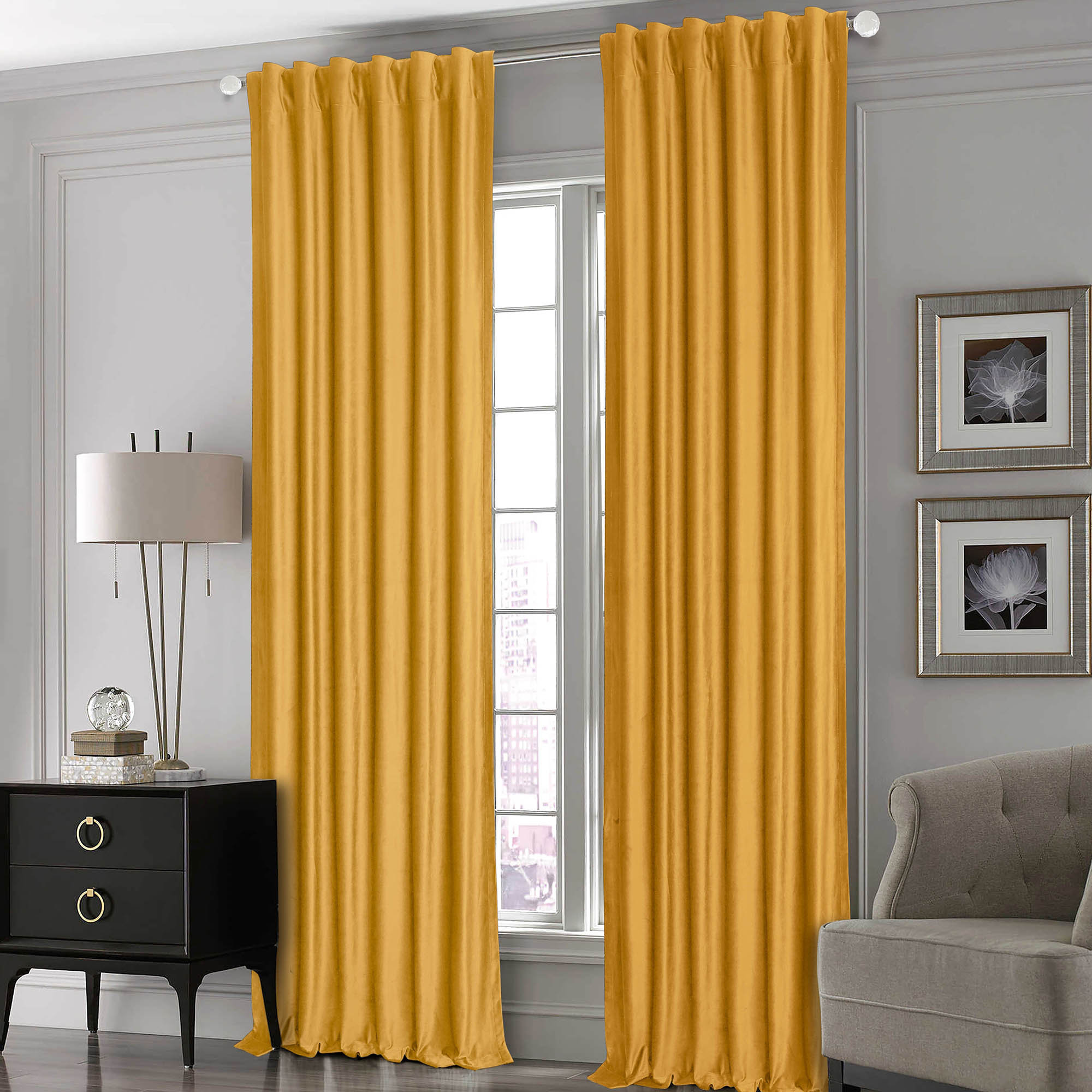Everly Quinn Solid Color Room Darkening Rod Pocket Single Curtain Panel ...