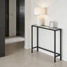17 Stories Modern Narrow Console Table With Tempered Glass Top, Slim ...